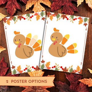 Thanksgiving Pin the Tail Party Game Printable, Pin the Feather on the ...