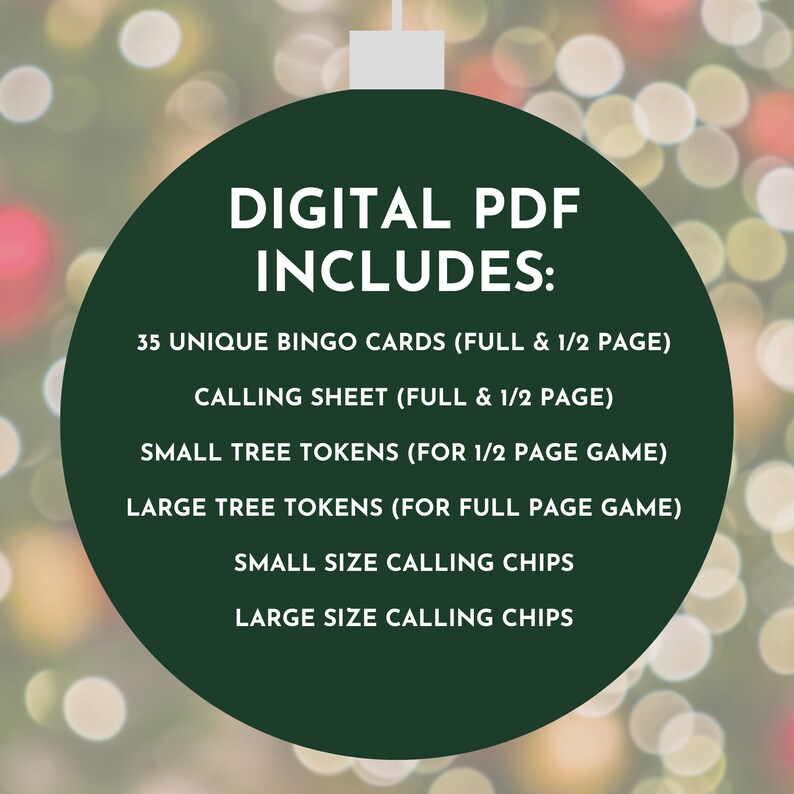 Christmas Tree Bingo Printable, 35 Unique Cards, Fun Holiday Activity ...