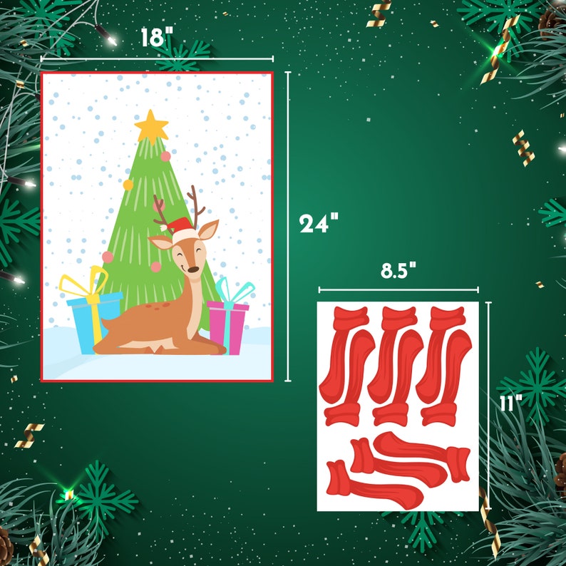 Christmas Pin the Tail Party Game Printable, Pin the Scarf on the ...