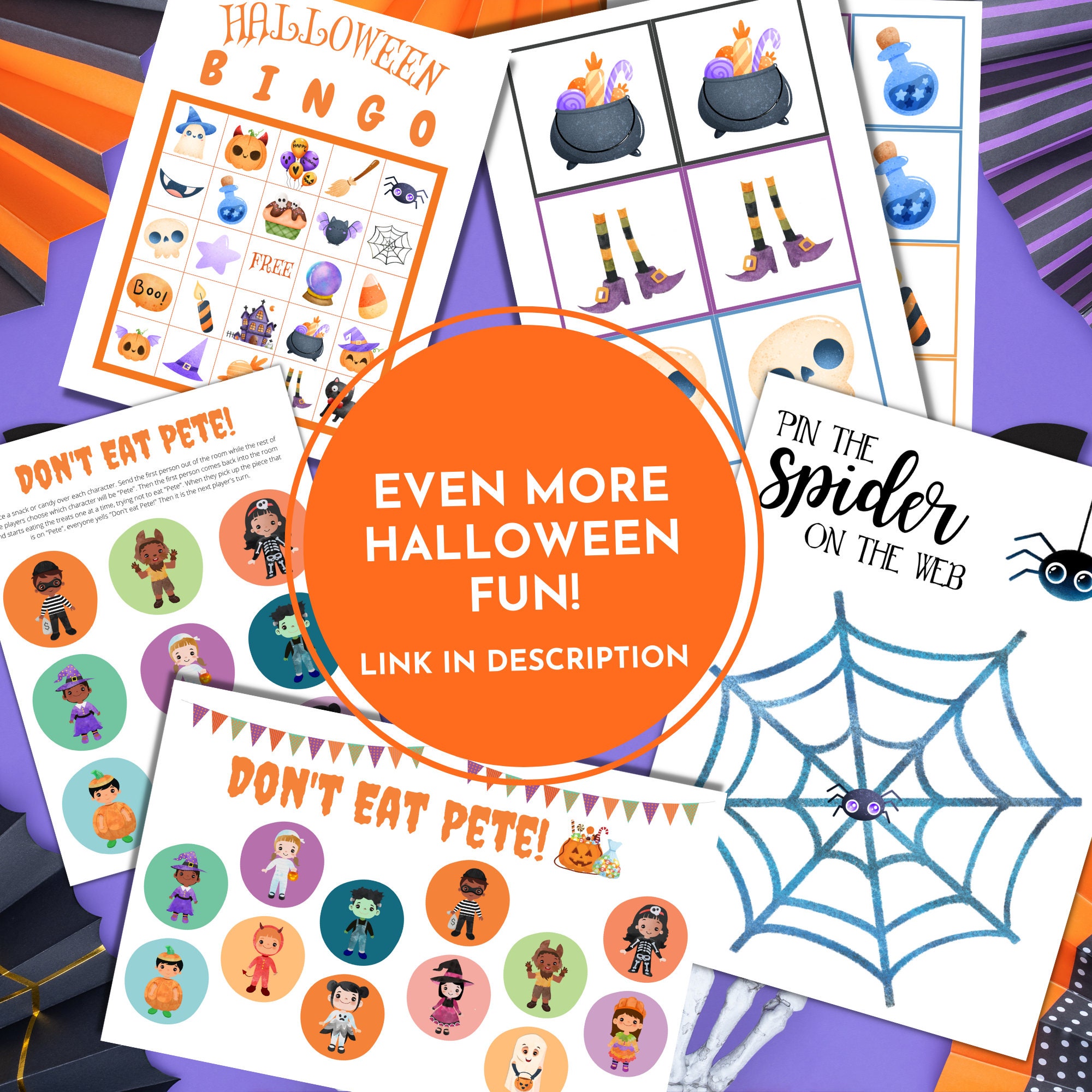 Halloween Pin the Tail Party Game Printable, Fun Holiday Activity, Kids ...