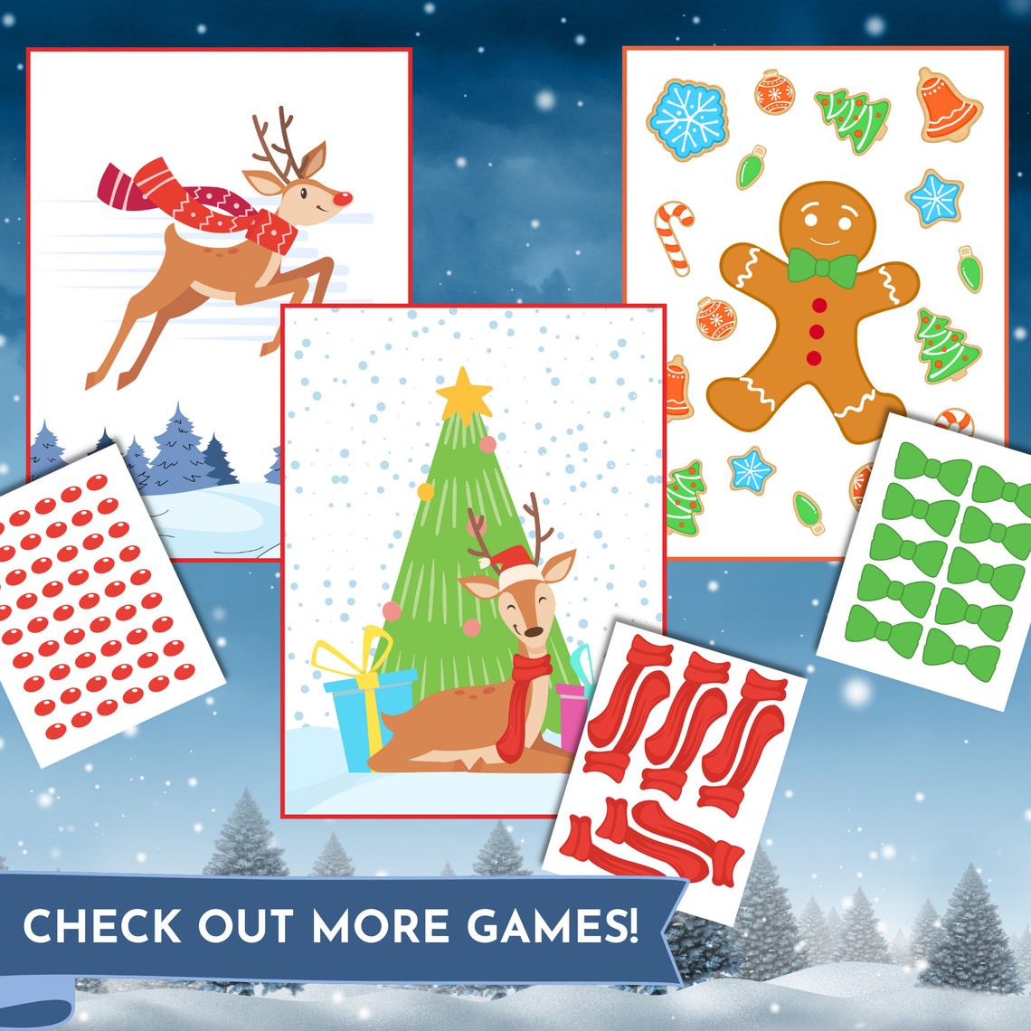 Christmas Pin the Tail Party Game Printable, Pin the Carrot Nose on the ...