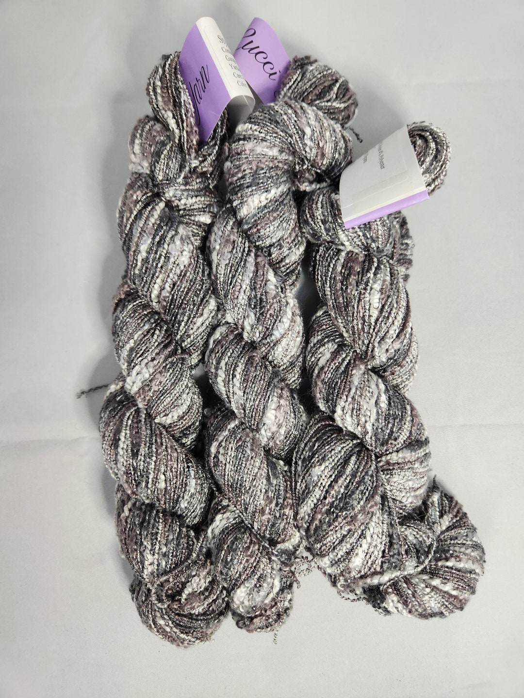 Lucci Iris Yarn, Color #3 (taupe/white/gray/silver) - Etsy