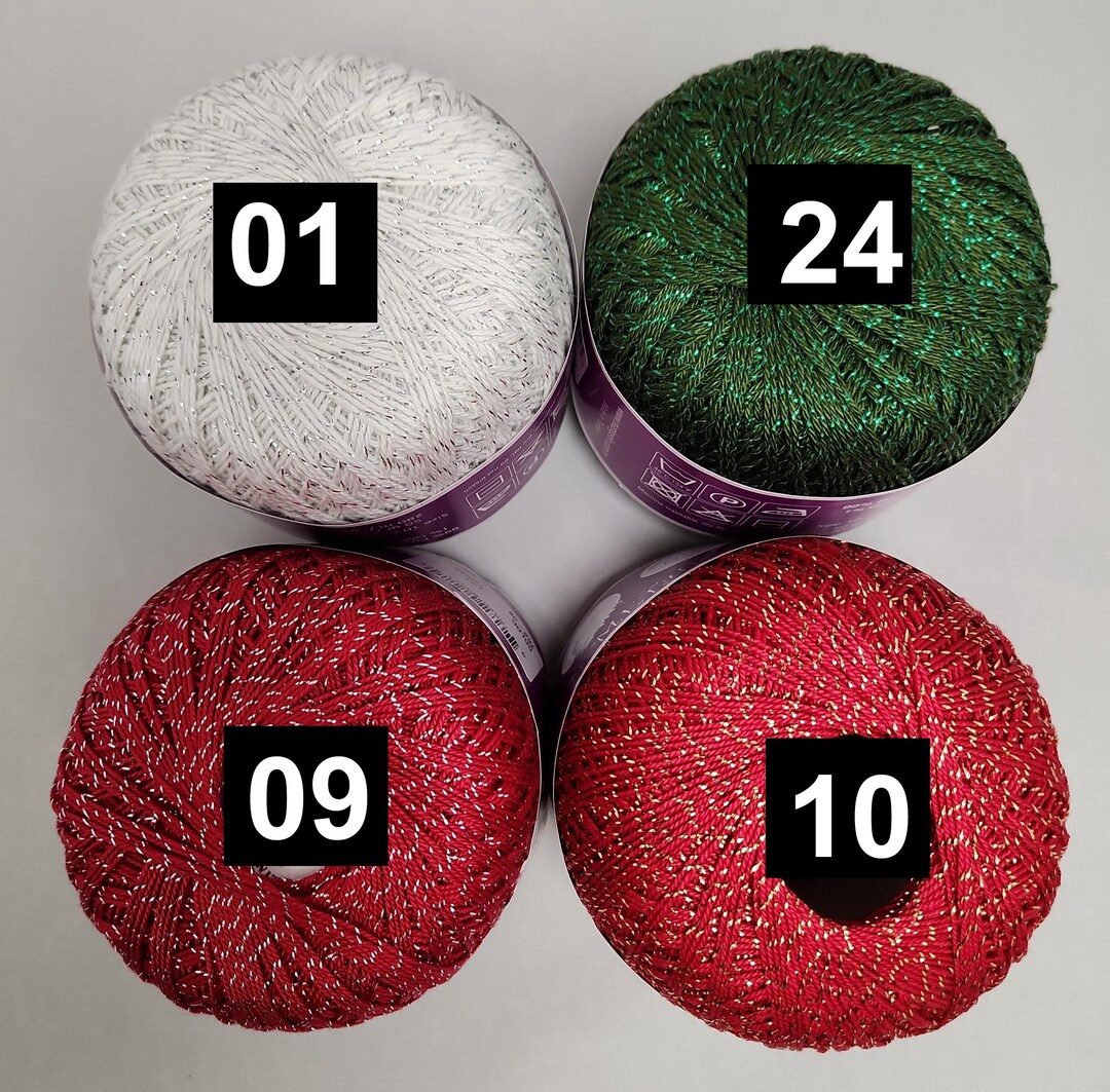 Garden 10 Metallic Crochet Thread From Nazli Gelin - Christmas Colors ...