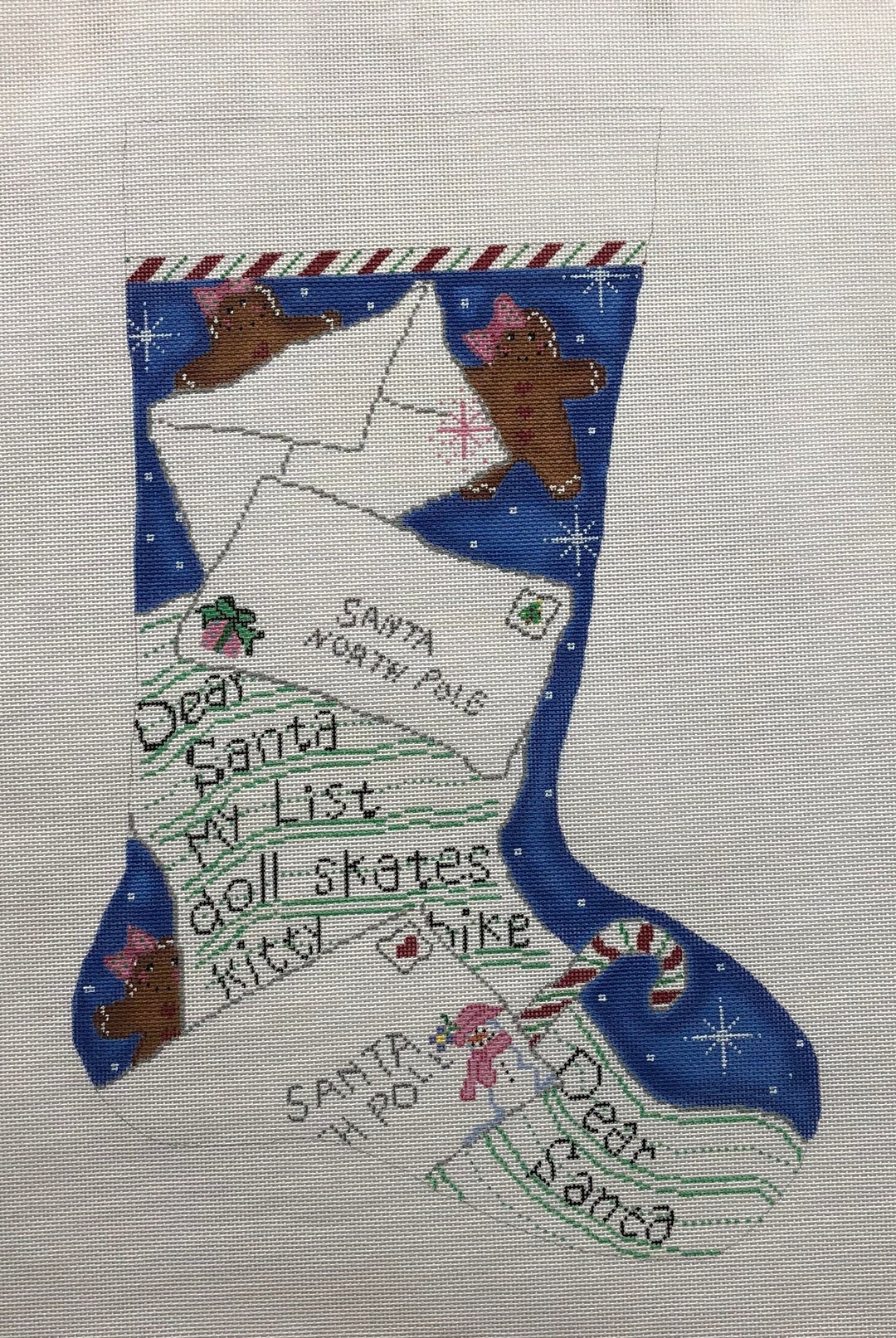 Needlepoint Christmas Stocking List for Santa zweigart - Etsy