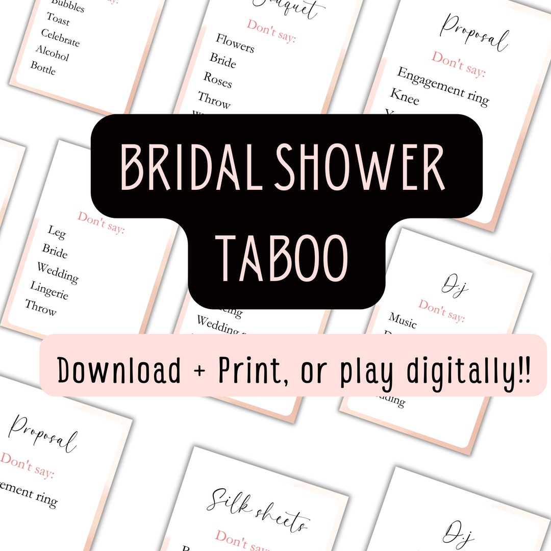 Bridal Shower Taboo Hen Party Taboo Banned Words Bridal Dont Say ...