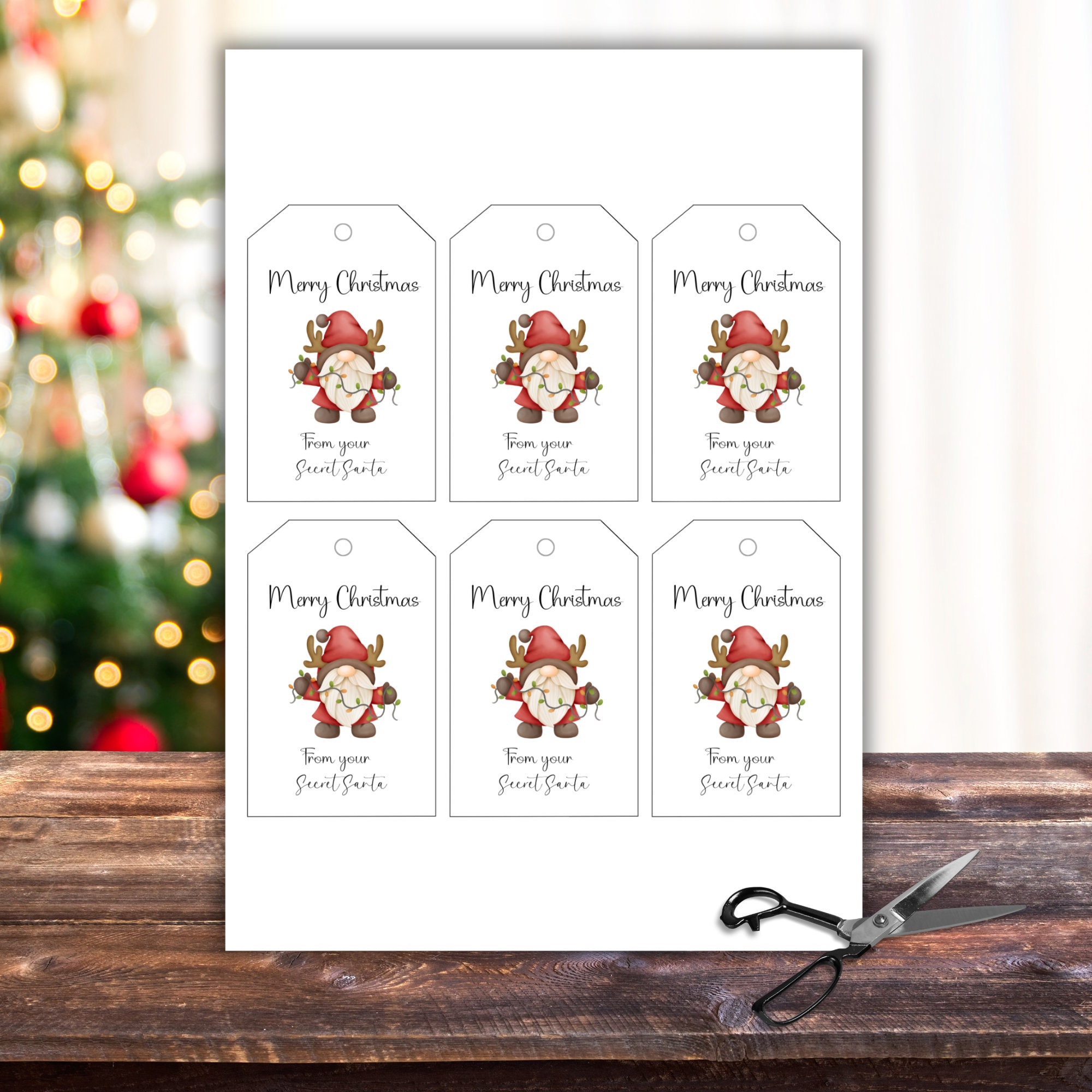 Secret Santa Gift Tags Secret Santa Gift Tags Printable Cute Santa Gift ...