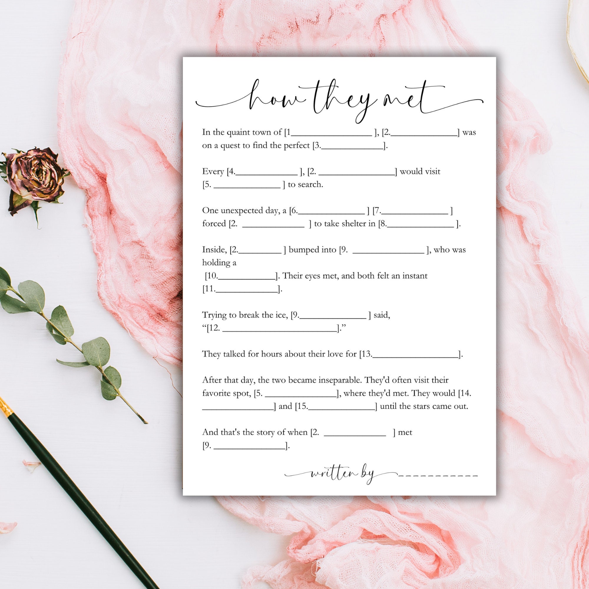 Wedding Vow Mad Libs Bridal Shower Game Wedding Vow Mad Libs How They ...