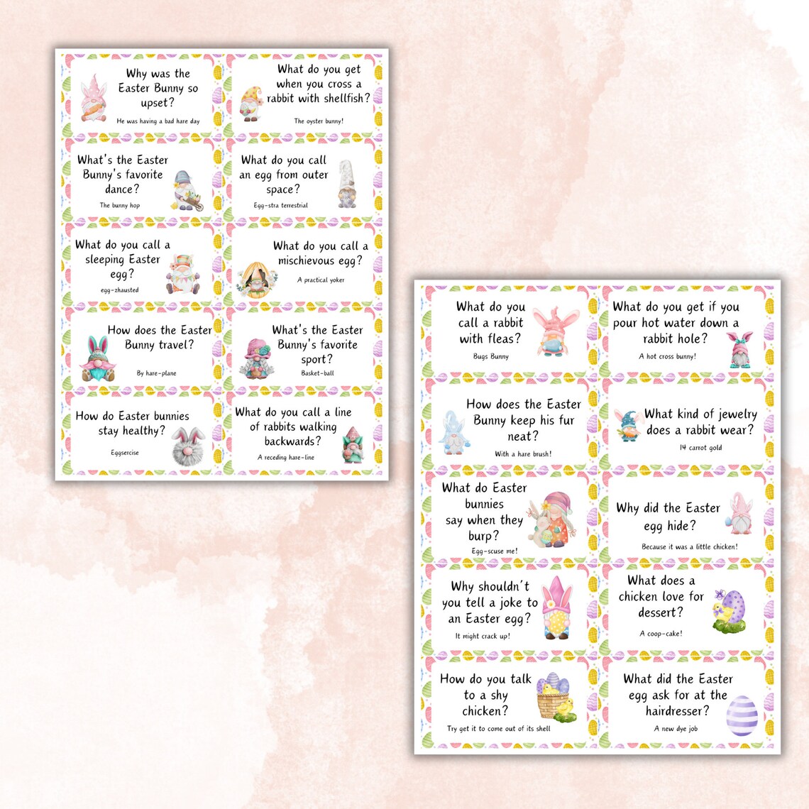 Easter Jokes Printable Easter Riddles Kids Lunchbox Notes Easter Notes ...