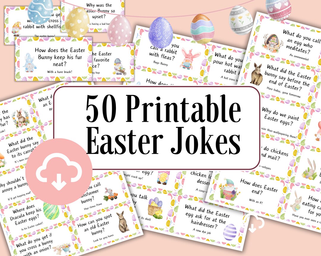 Easter Basket Stuffers Easter Joke Cards Printable Easter Jokes Easter ...