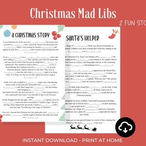 Christmas Mad Libs Christmas Games Kids Holiday Games Printable Games ...