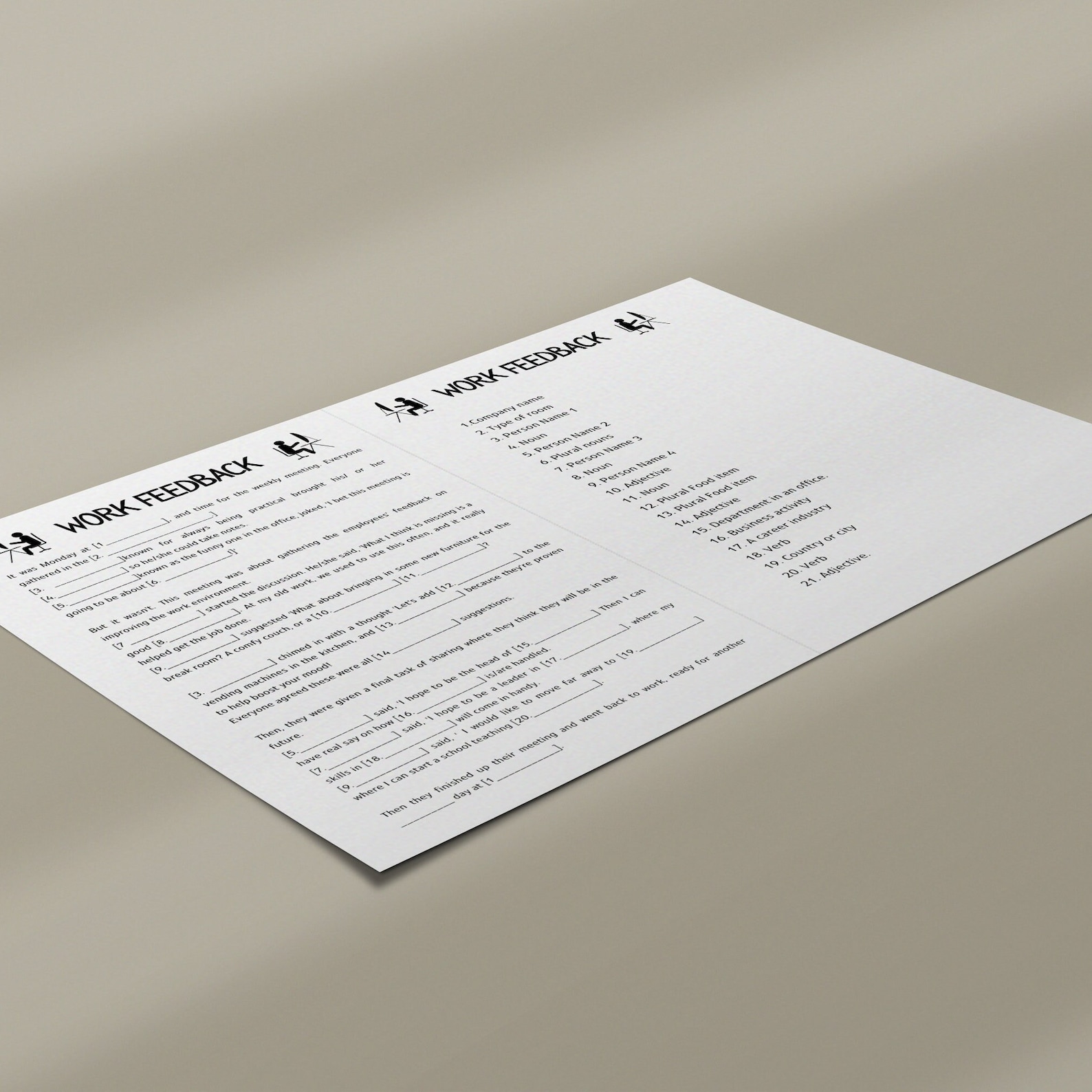 Mad Libs for Work Funny Office Mad Lib Office Mad Libs Printable Office ...