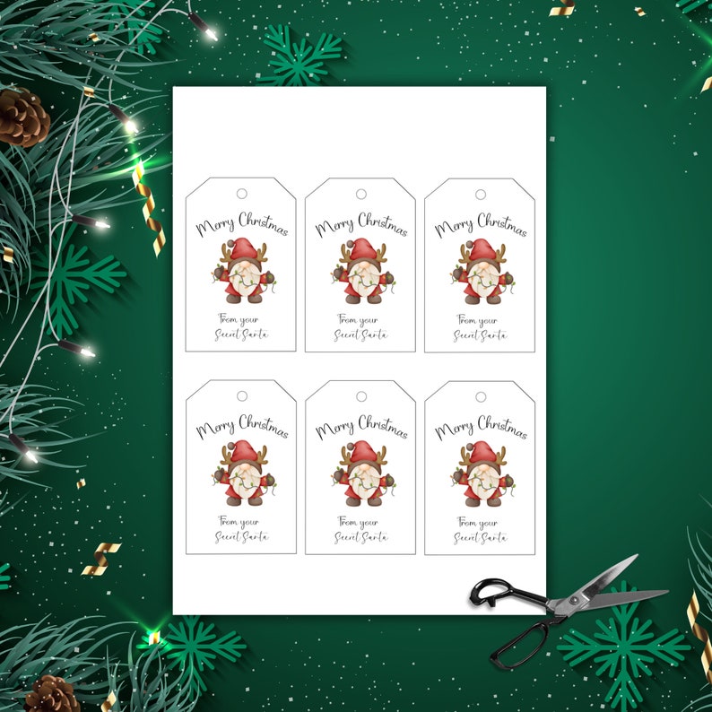 Secret Santa Gift Tags Secret Santa Gift Tags Printable Cute Santa Gift ...