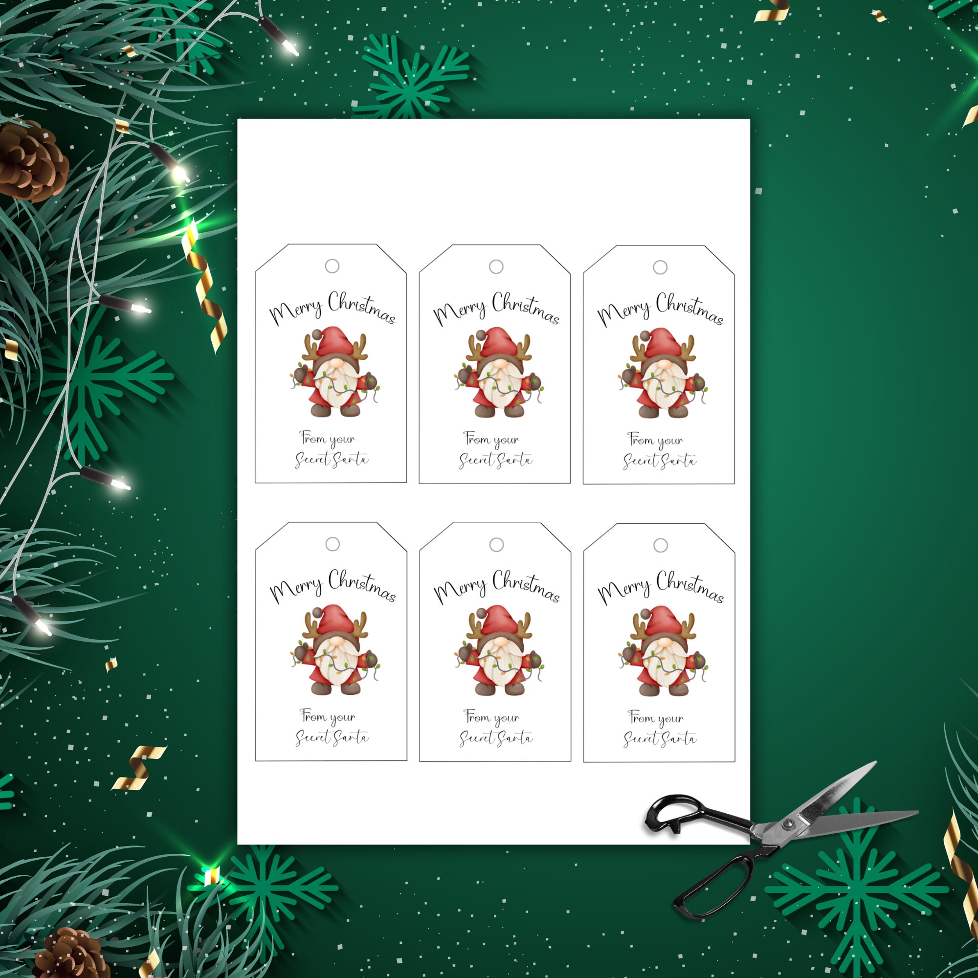 Secret Santa Gift Tags Secret Santa Gift Tags Printable Cute Santa Gift ...