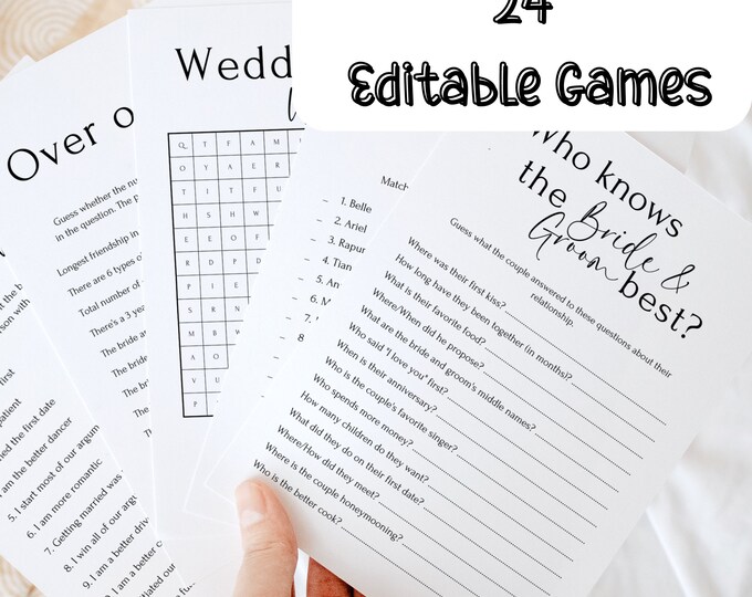 Wedding Table Trivia Set 4 Pack Wedding Games Table Conversation ...