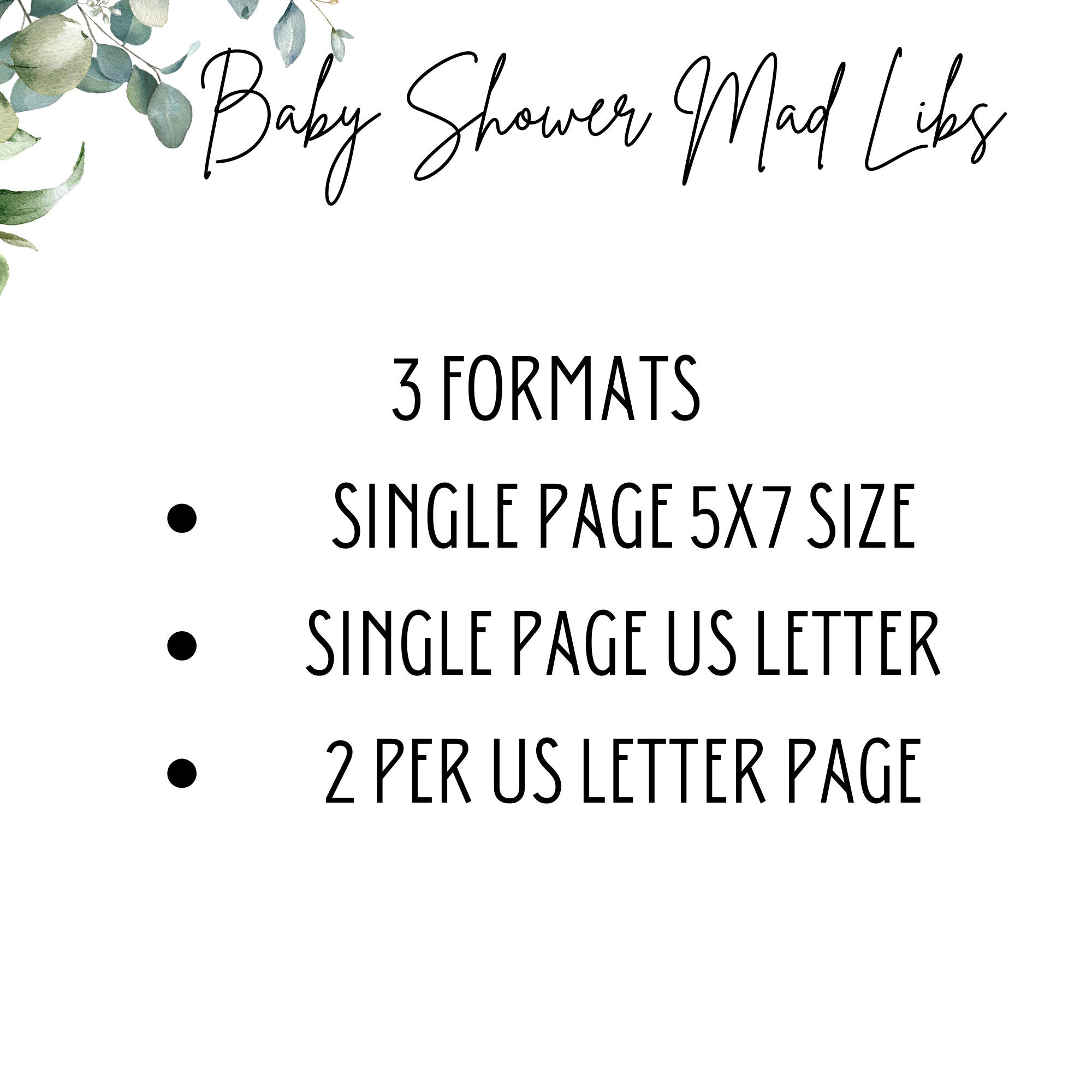 Baby Shower Mad Libs Baby Shower Games Baby Shower Mad Lib Funny Baby ...