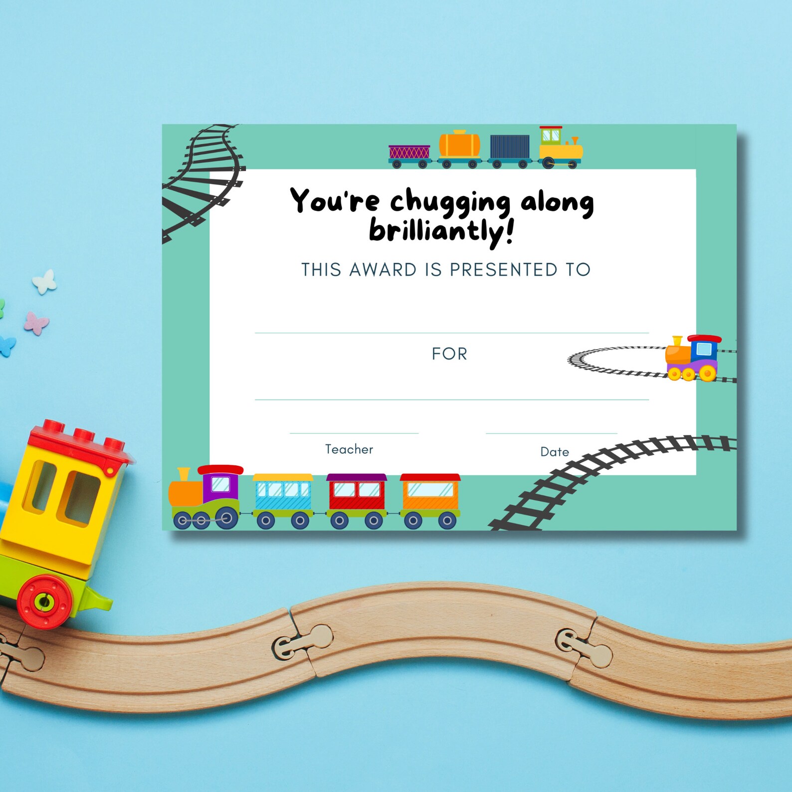 Kids Certificate Kids Award Homeschool Award Kids Certificate Trains ...