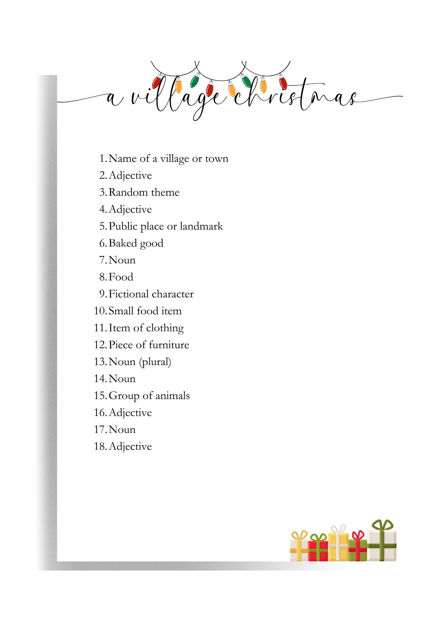 Mad Libs Christmas Holiday Mad Libs Christmas Games Printable Christmas ...