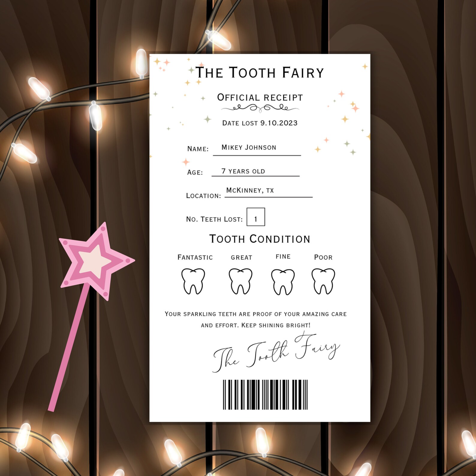 Tooth Fairy Letter Letter From Tooth Fairy Tooth Fairy Note Tooth Fairy ...