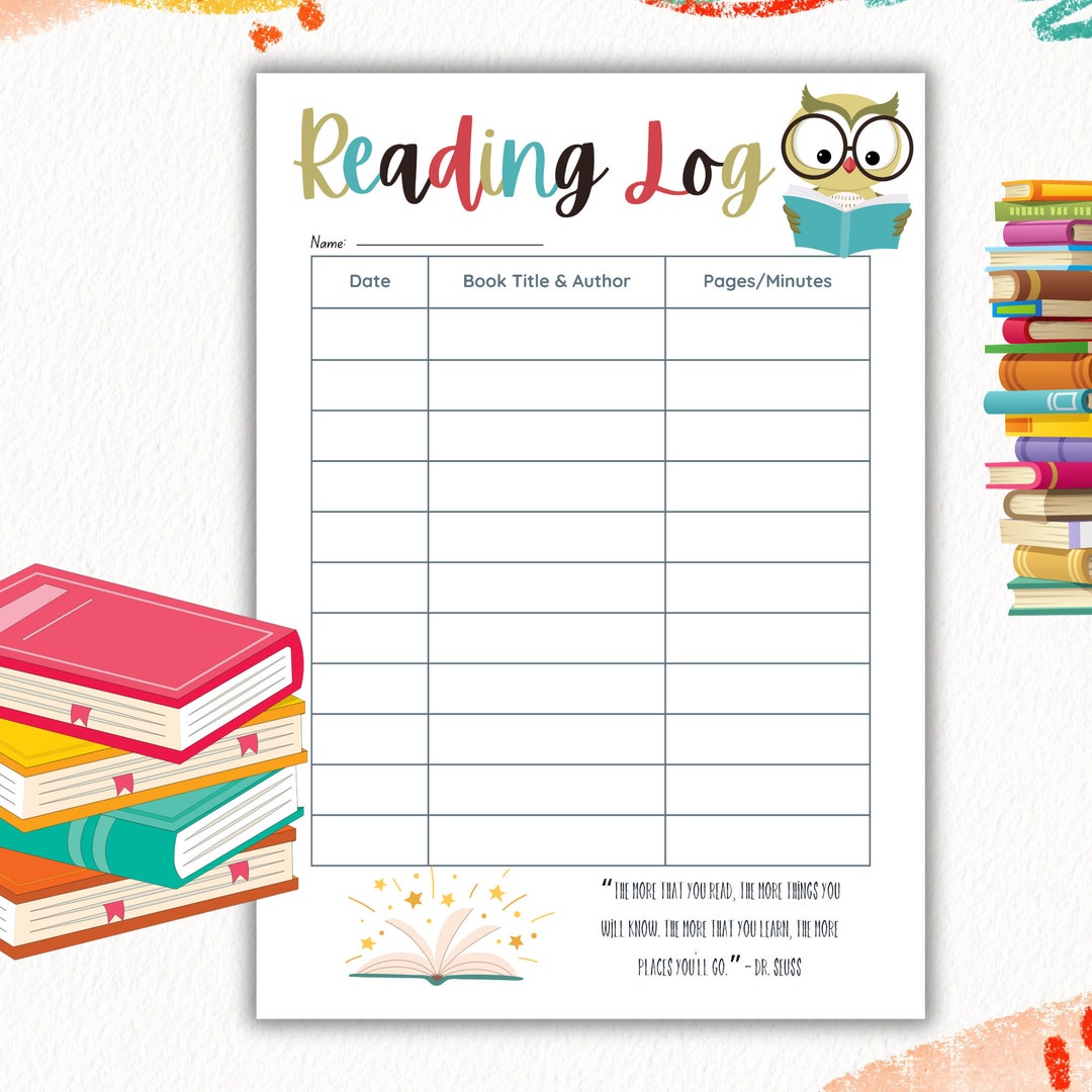 Book Tracker for Kids Reading Chart Printable Kids Reading Log School ...