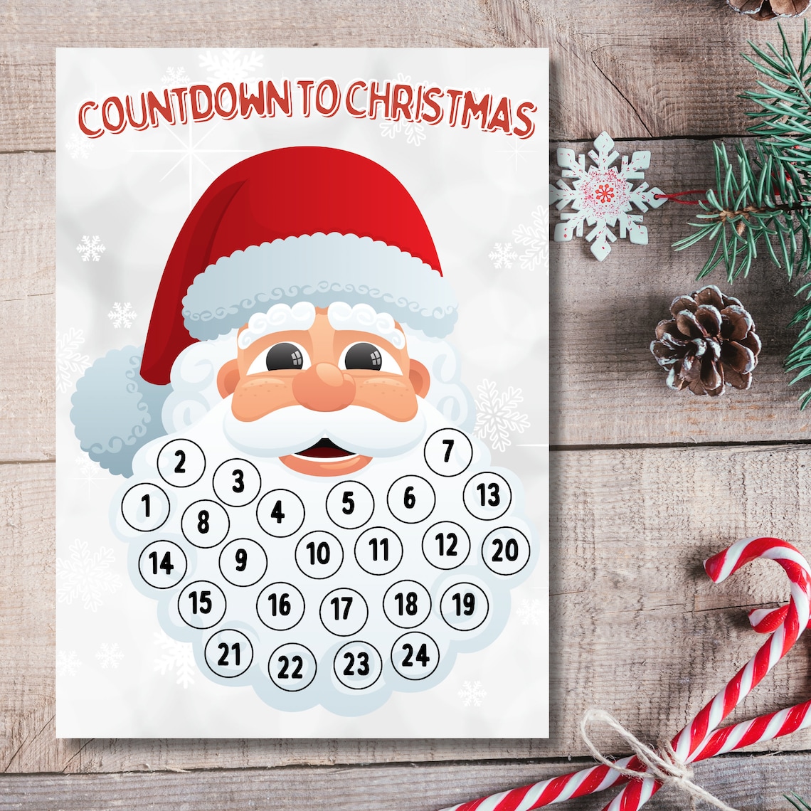 Christmas Countdown Christmas Countdown Calendar Printable Christmas ...