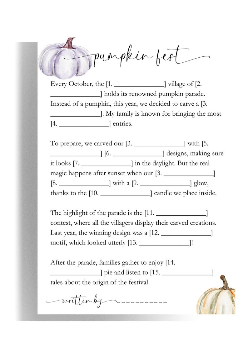 Autumn Mad Libs Mad Libs Fall Mad Libs November Mad Libs Fall Mad Libs ...