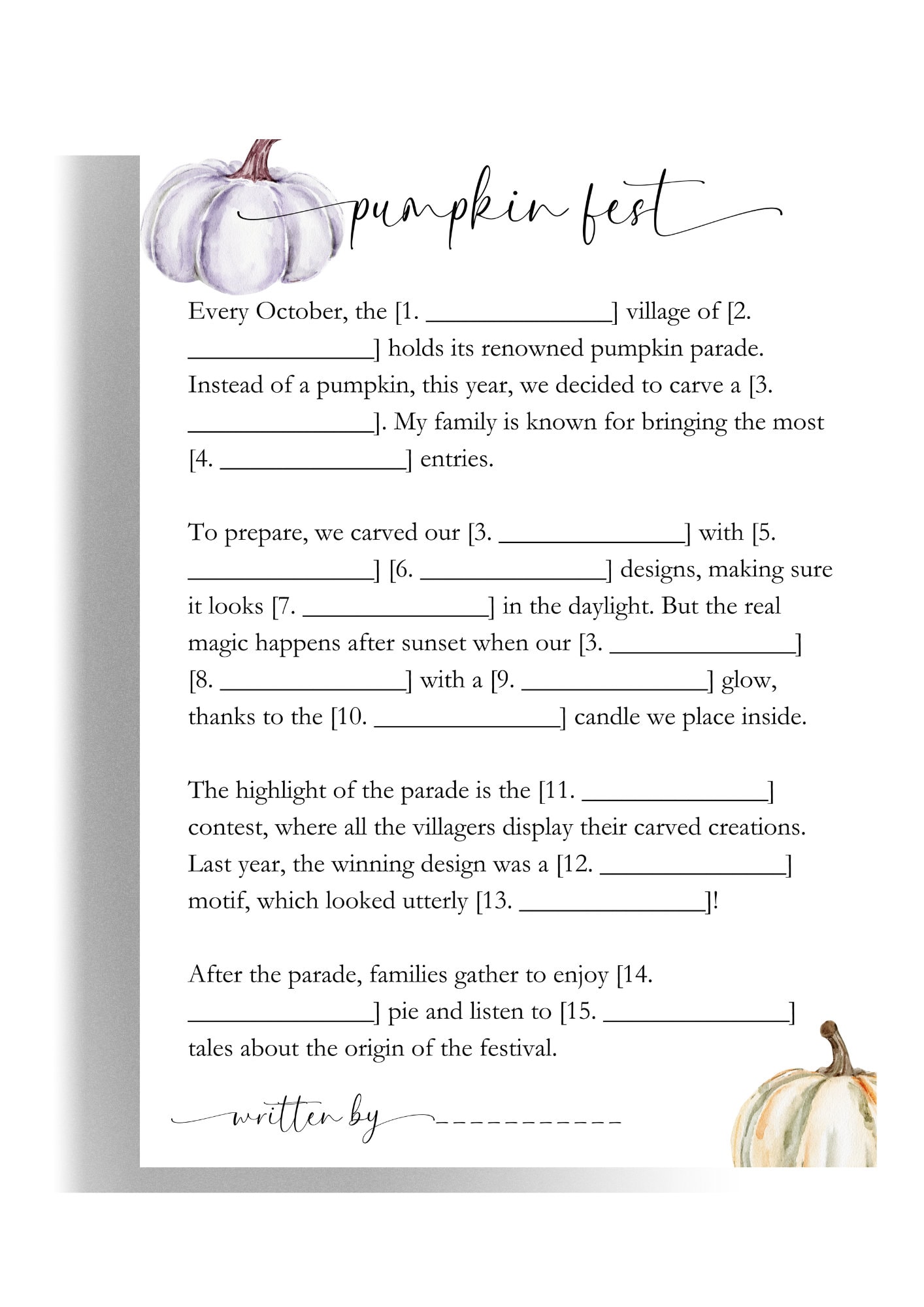 Autumn Mad Libs Mad Libs Fall Mad Libs November Mad Libs Fall Mad Libs ...