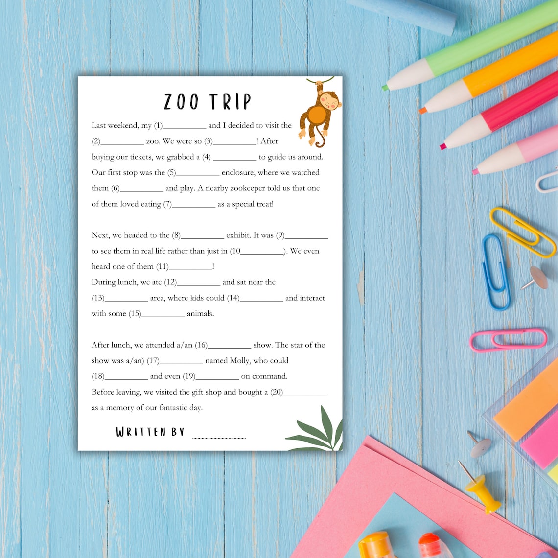 Mad Libs for Kids Classroom Game Classroom Activity Printable Classroom ...
