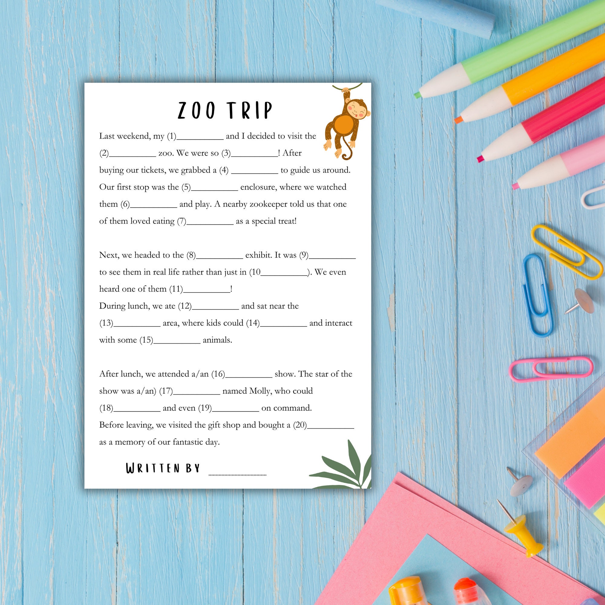 Mad Libs for Kids Classroom Game Classroom Activity Printable Classroom ...