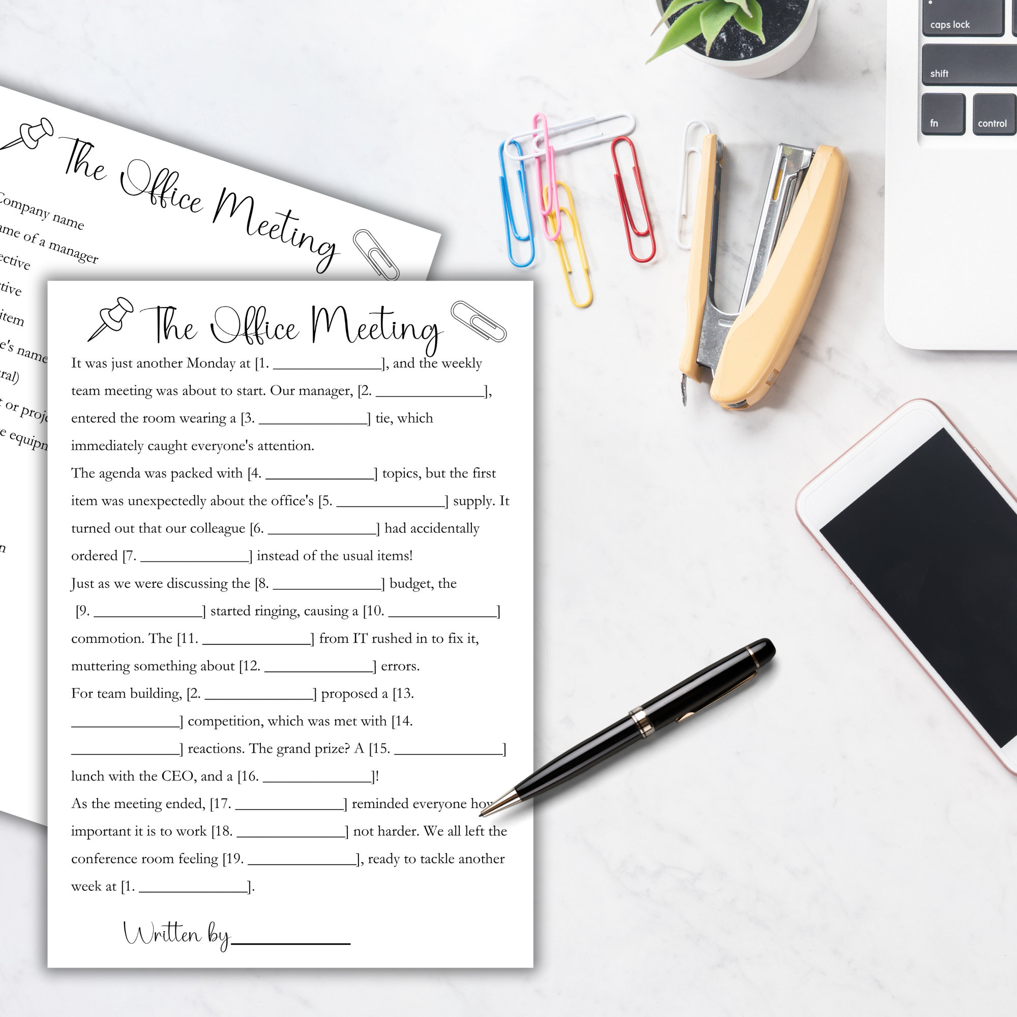 Office Mad Libs Office Games Office Games Printable Printable Office ...