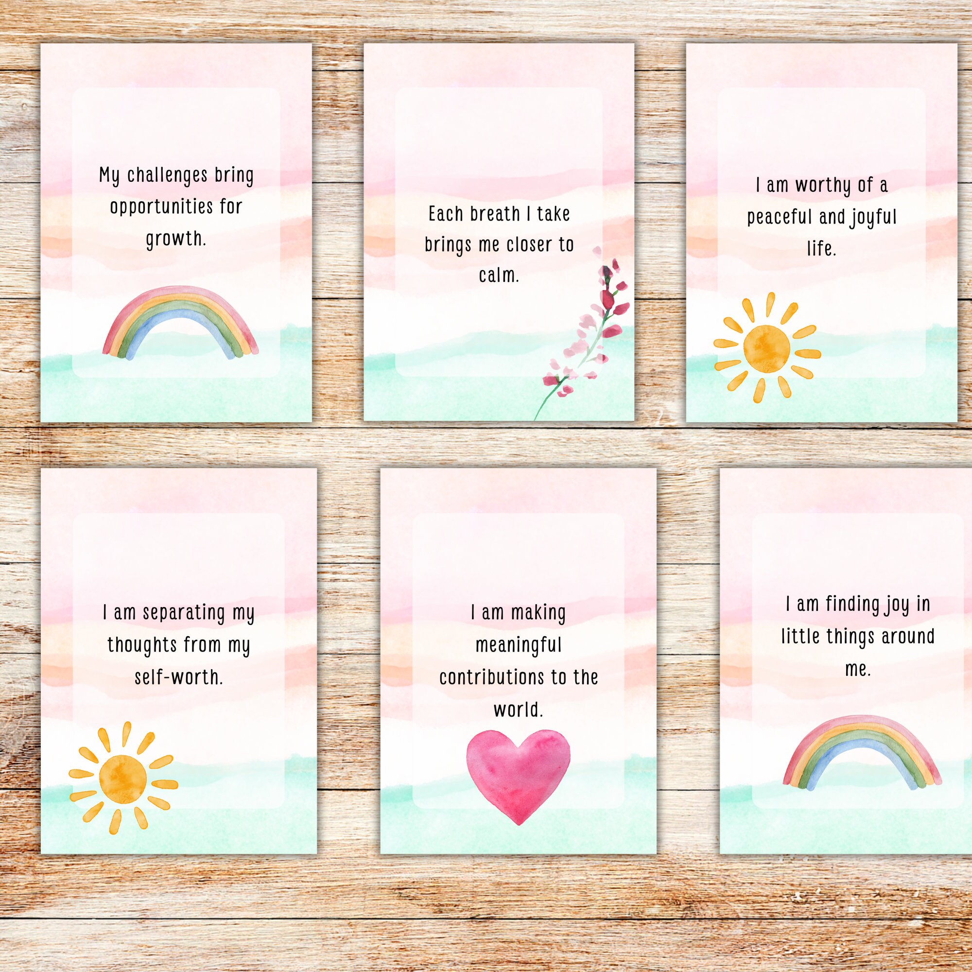 Watercolor Affirmation Cards for Anxiety Anxiety Relief Stress Relief ...