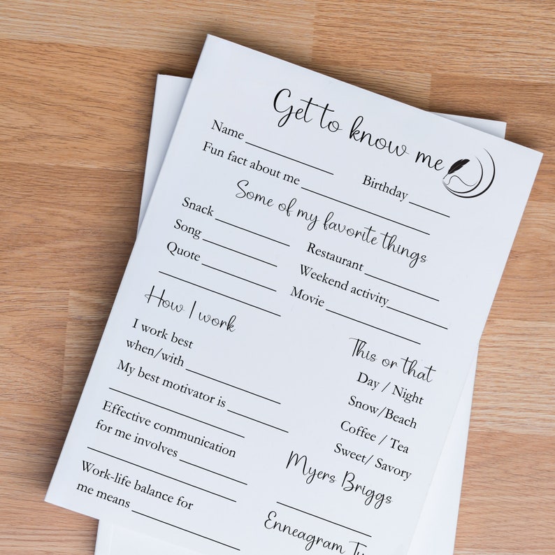 Coworker Questions Printable Coworker Printable Office Activities ...