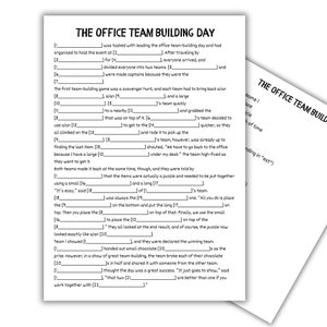 Team Building Games #3 Printable Office Mad Libs Fill in the Blanks ...