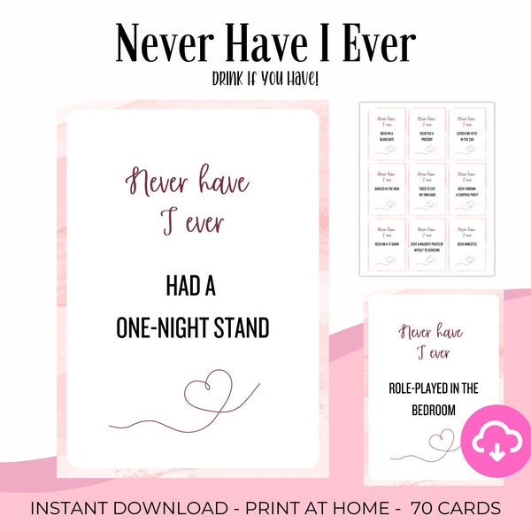 Never Have I Ever Hens Game Etsy
