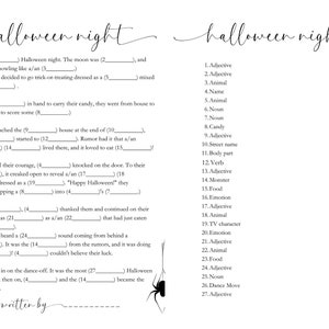 Mad Libs Halloween Halloween Printable Games Printable - Etsy