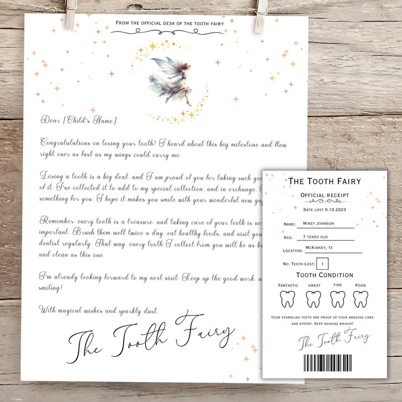 Tiny Tooth Fairy Letter - Etsy