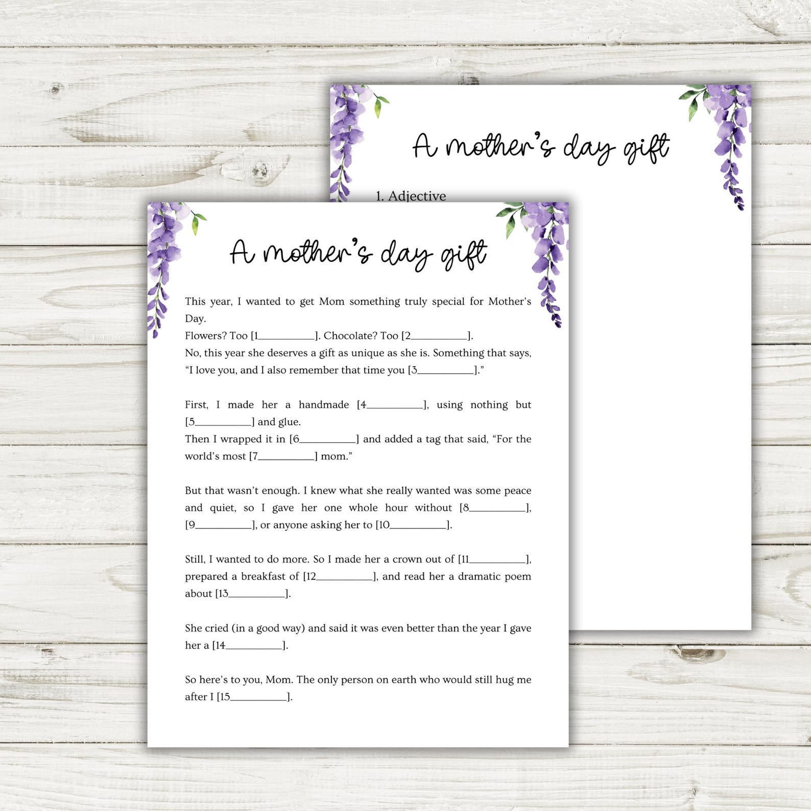 Mother's Day Mad Libs Mothers Day Madlibs Funny Games Mothers Day Games ...