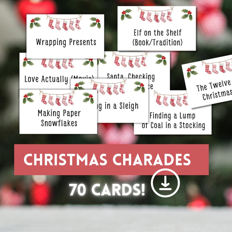 Christmas Charades Christmas Charade Game Christmas Group Game Fun ...