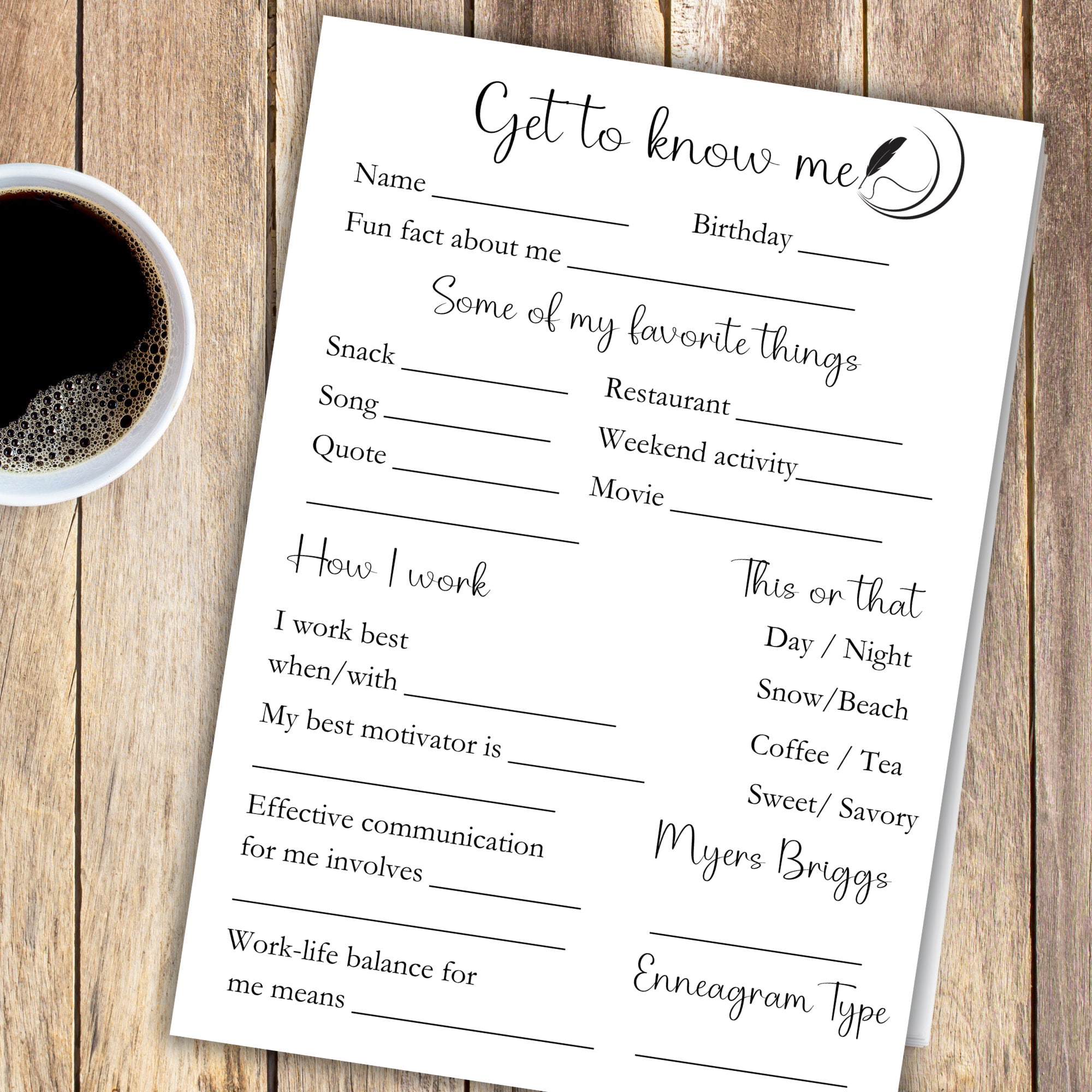 Coworker Questions Printable Coworker Printable Office Activities ...