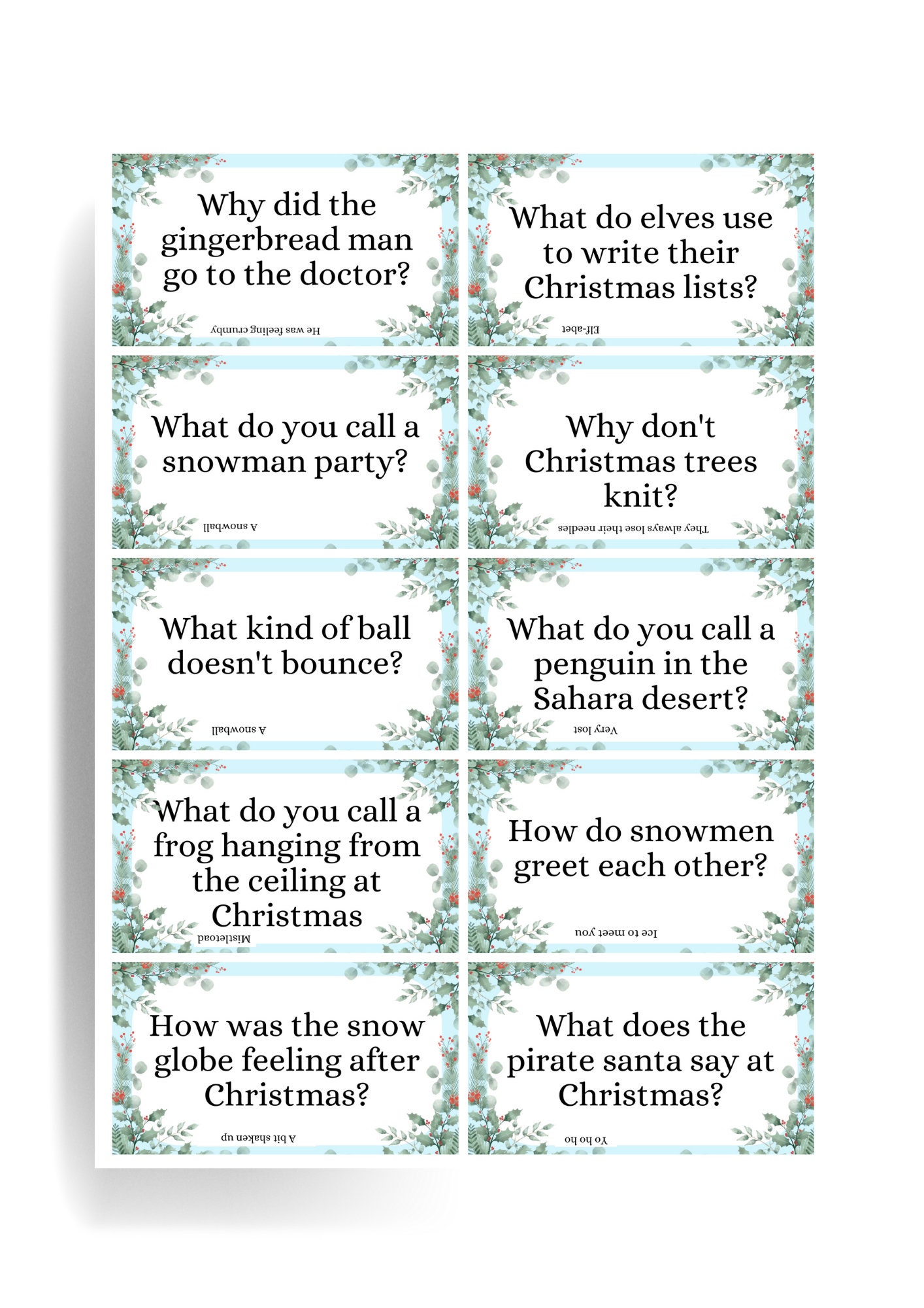 Christmas Riddles Printable Christmas Riddles Lunchbox Riddles Lunchbox ...