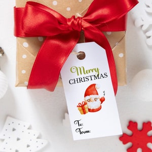 Printable Christmas Gift Tag Cute Santa Gift Tags Gift Tags Printable ...