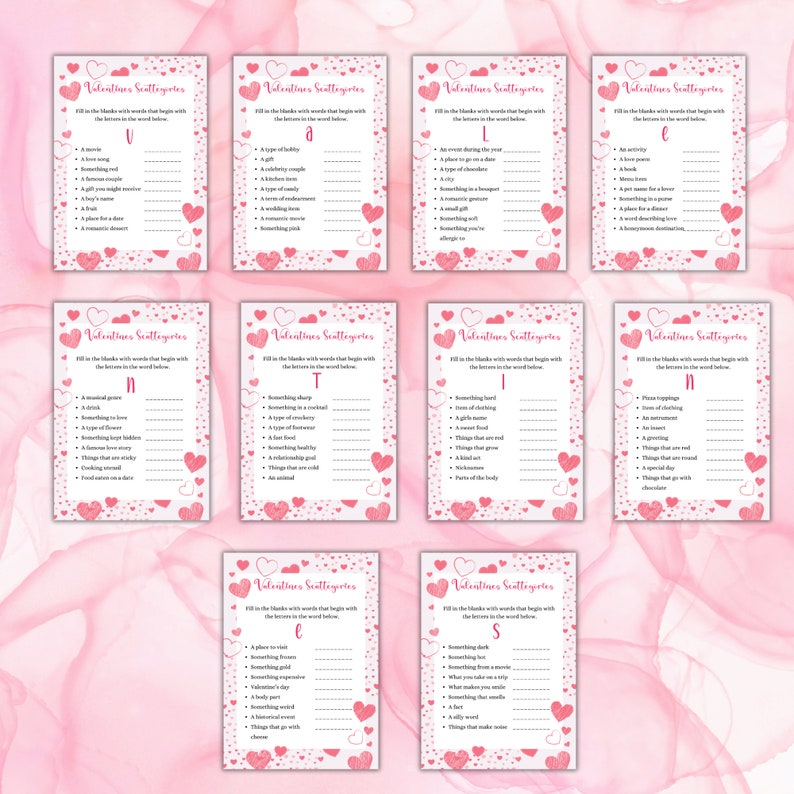 Valentines Day Printable Games Valentine Party Game Valentines Day ...