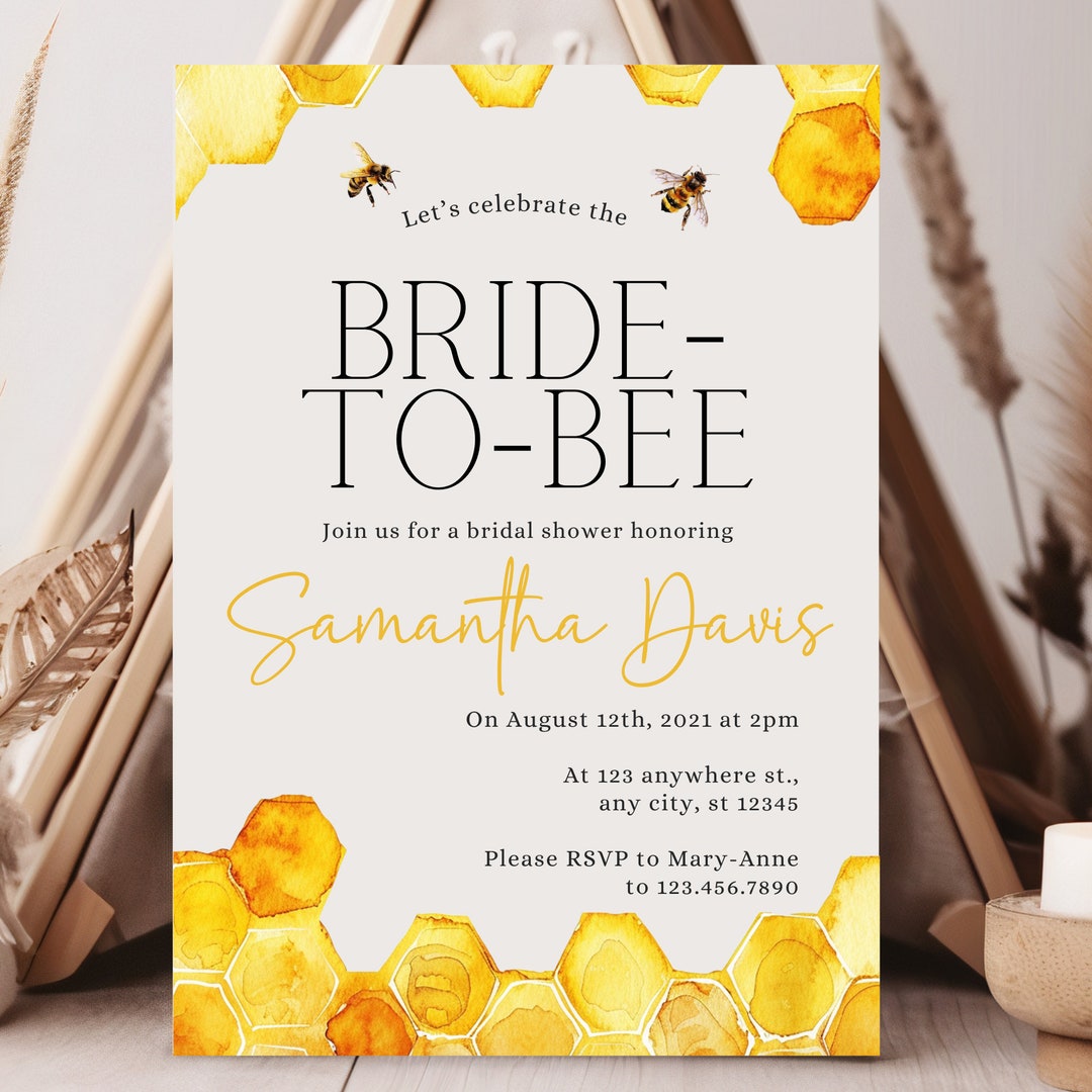 Bee Bridal Shower Invite Bride to Bee Honey Bee Invite Honey Bee Bridal ...