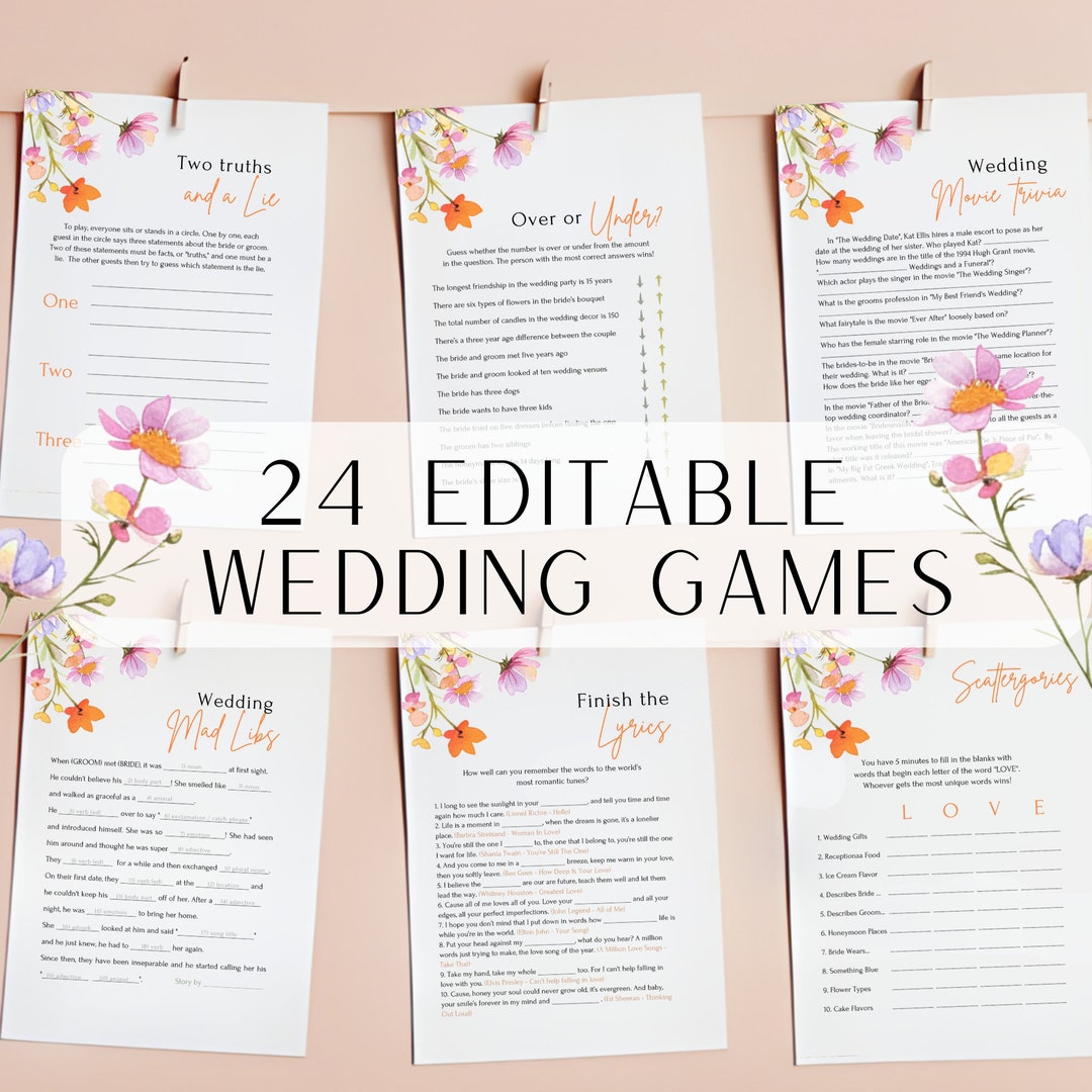Editable Wedding Games for Reception Wedding Reception Games Wedding ...