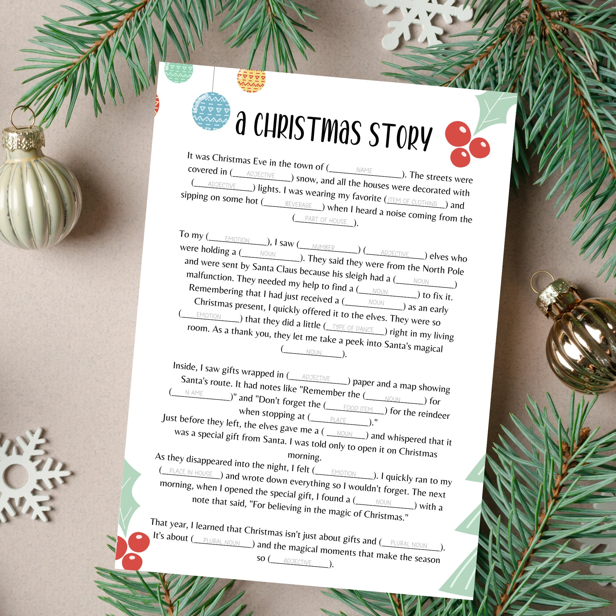 Christmas Mad Libs Christmas Games Kids Holiday Games Printable Games ...