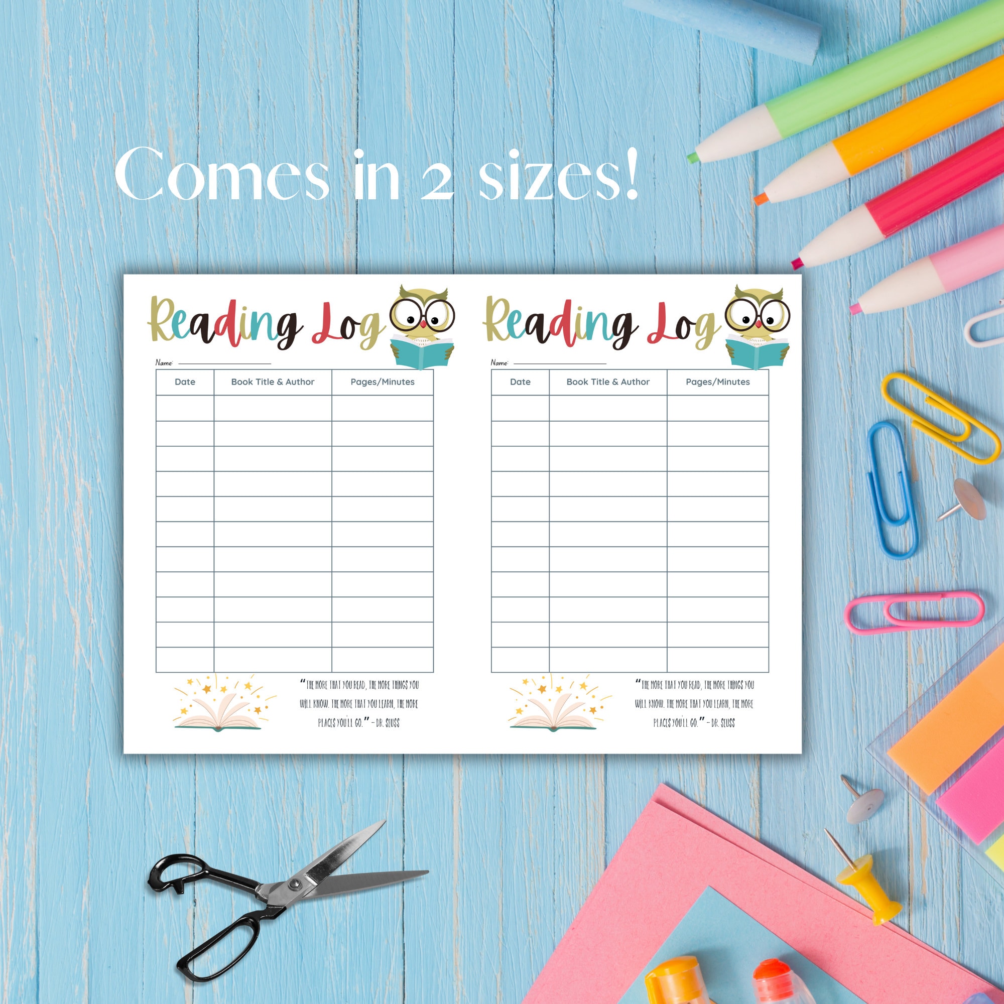 Book Tracker for Kids Reading Chart Printable Kids Reading Log School ...