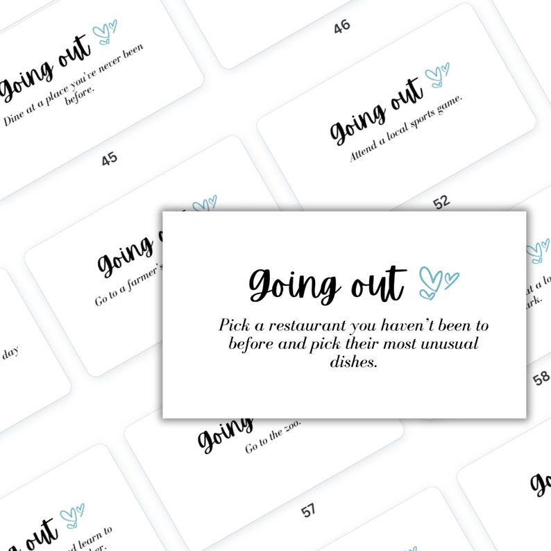 Date Cards Date Night Ideas Printable Date Night Cards Paper ...
