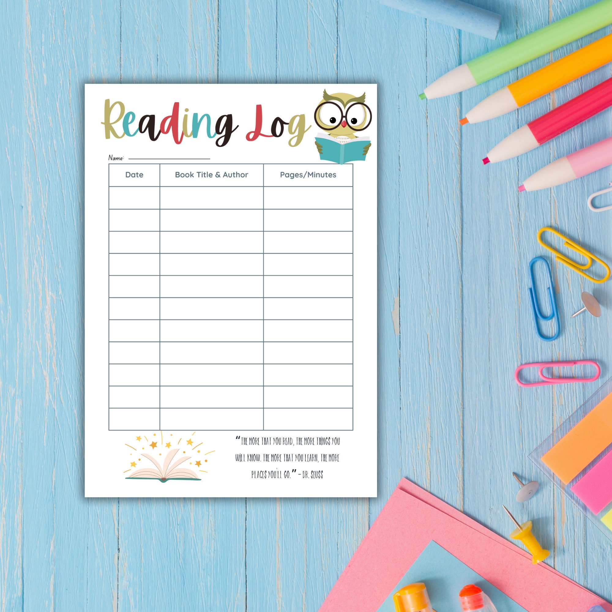 Book Tracker for Kids Reading Chart Printable Kids Reading Log School ...
