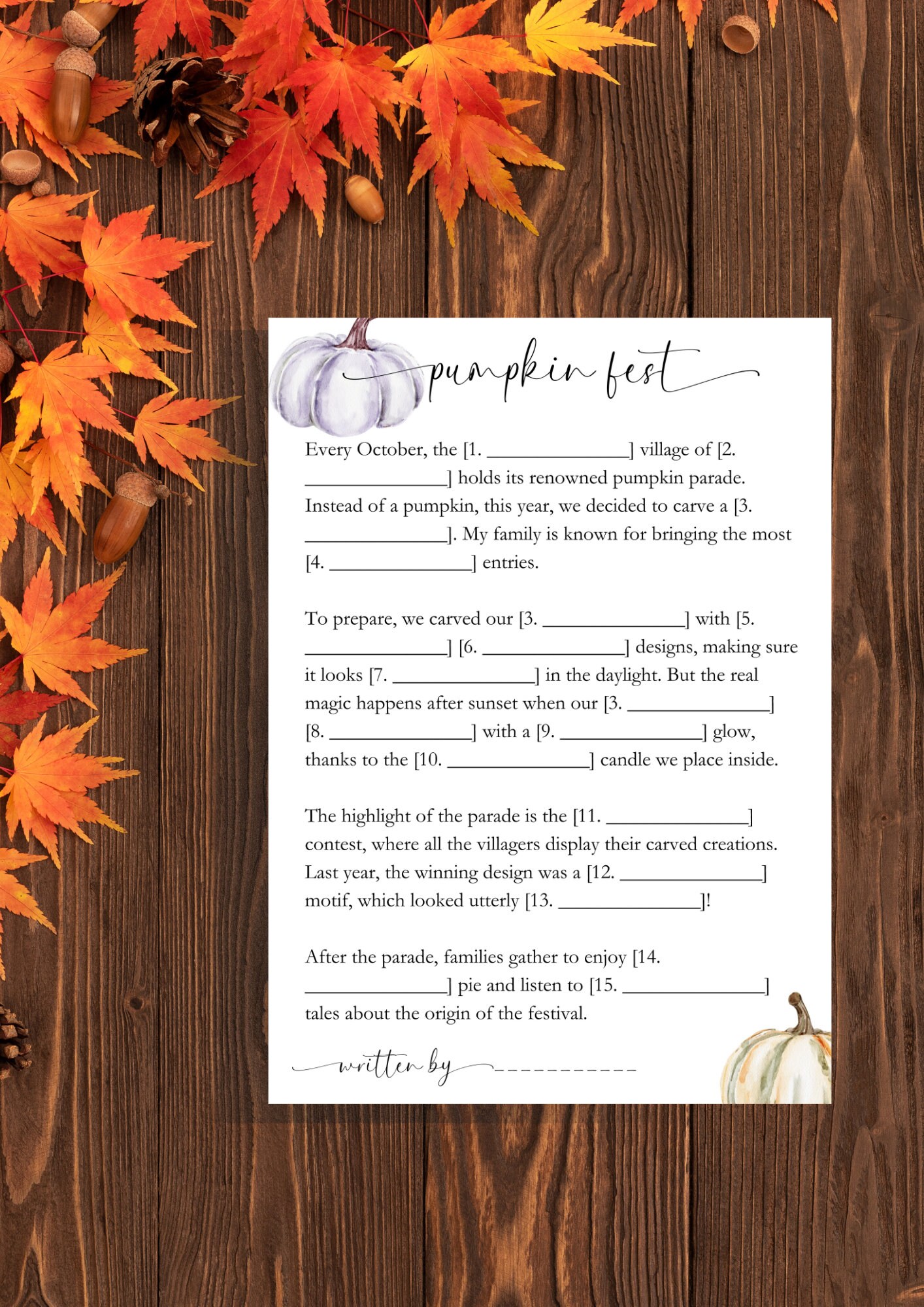 Autumn Mad Libs Mad Libs Fall Mad Libs November Mad Libs Fall Mad Libs ...