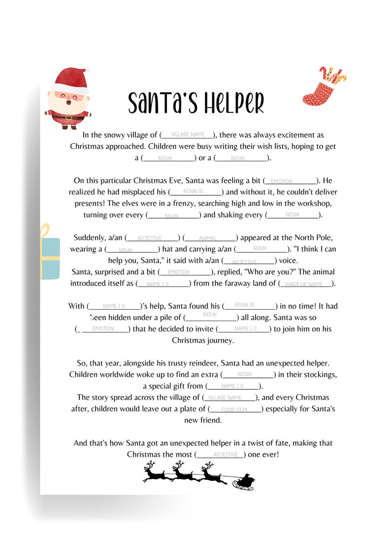 Christmas Mad Libs Christmas Games Kids Holiday Games Printable Games ...