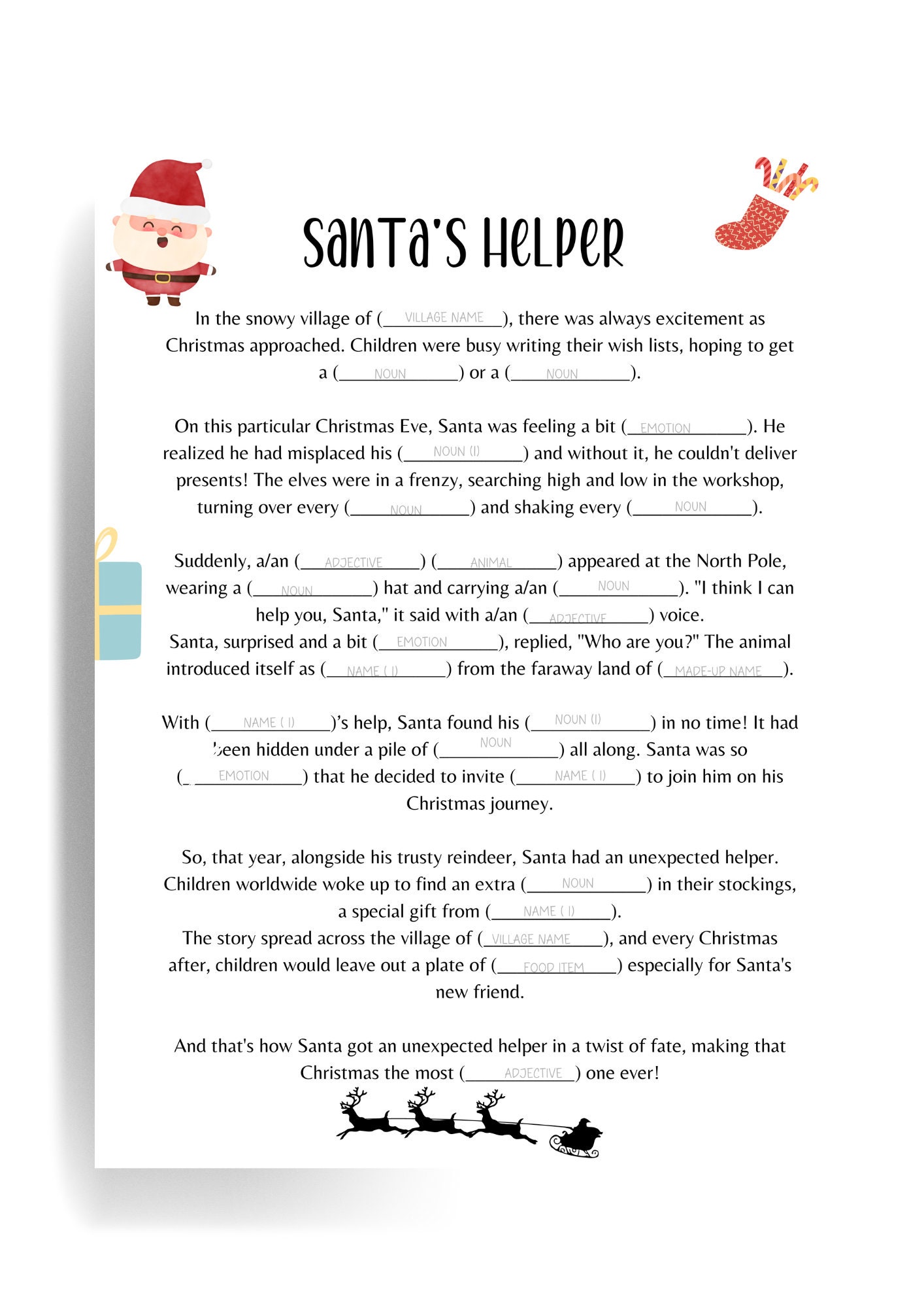 Christmas Mad Libs Christmas Games Kids Holiday Games Printable Games ...